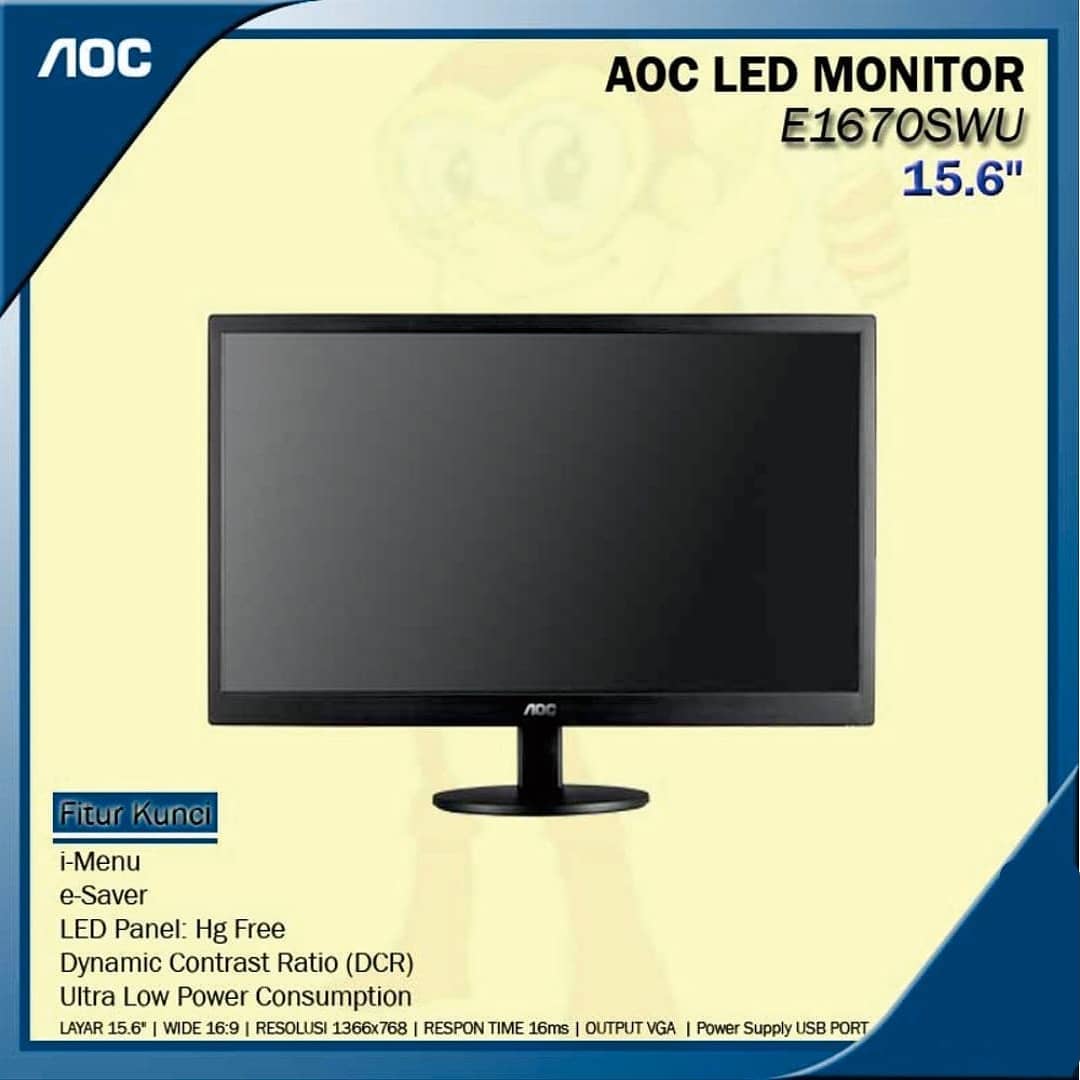 MONITOR AOC LED 16 INCH – ROBINSON COMPUTER BERAU